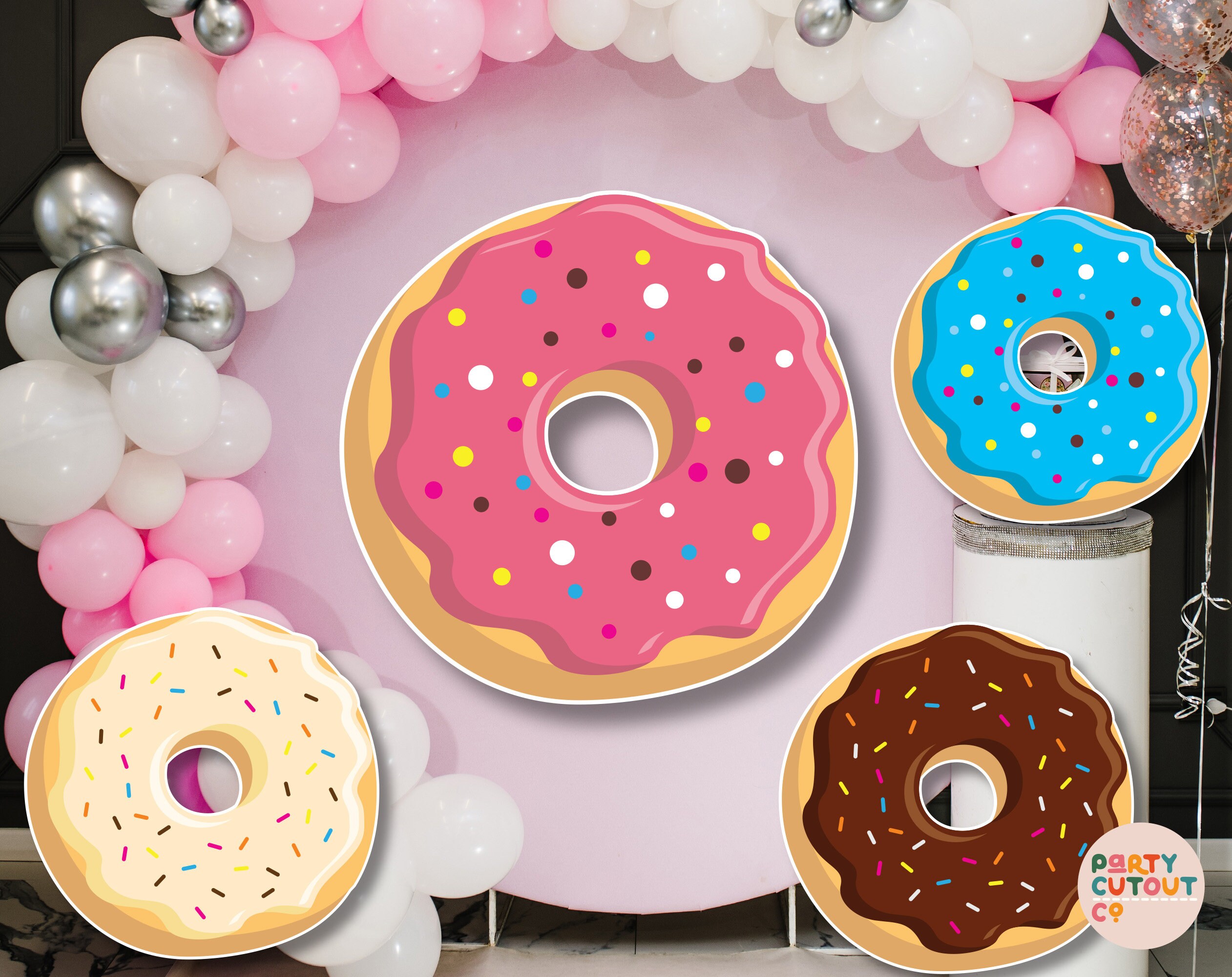 BIG CUTOUT Donut Decorations Donut Party Donut Props Candy Donut Cutout ...