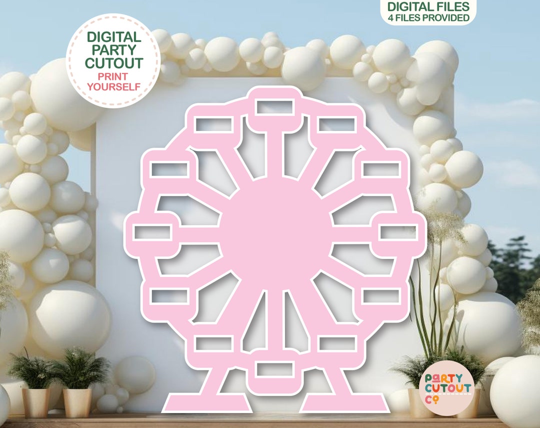 BIG CUTOUT Pink Ferris Wheel Party Prop Ferris Wheel Cutout Festival ...