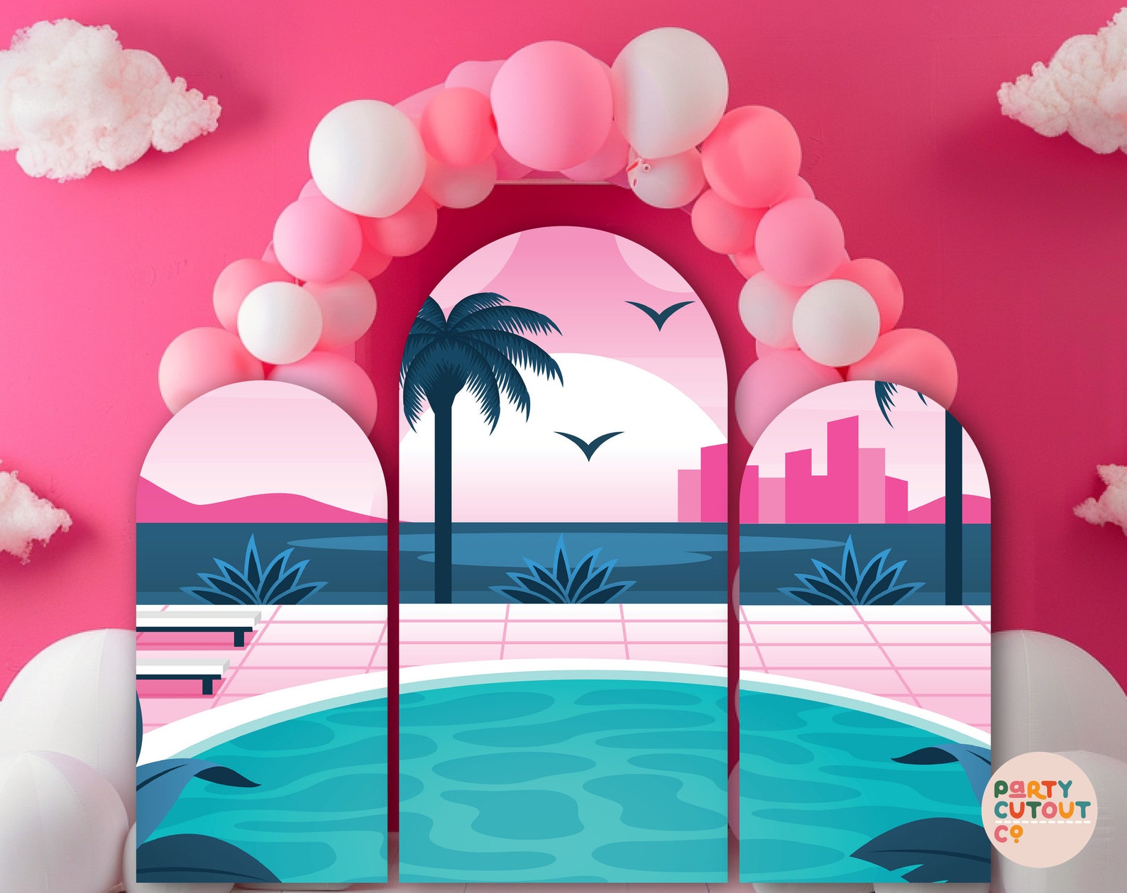 BIG BACKDROPS Pool Party Pool Theme Ideas Summer Party Decor Arch ...