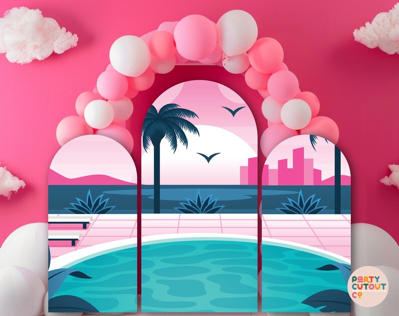 BIG BACKDROPS Pool Party Pool Theme Ideas Summer Party Decor Arch ...