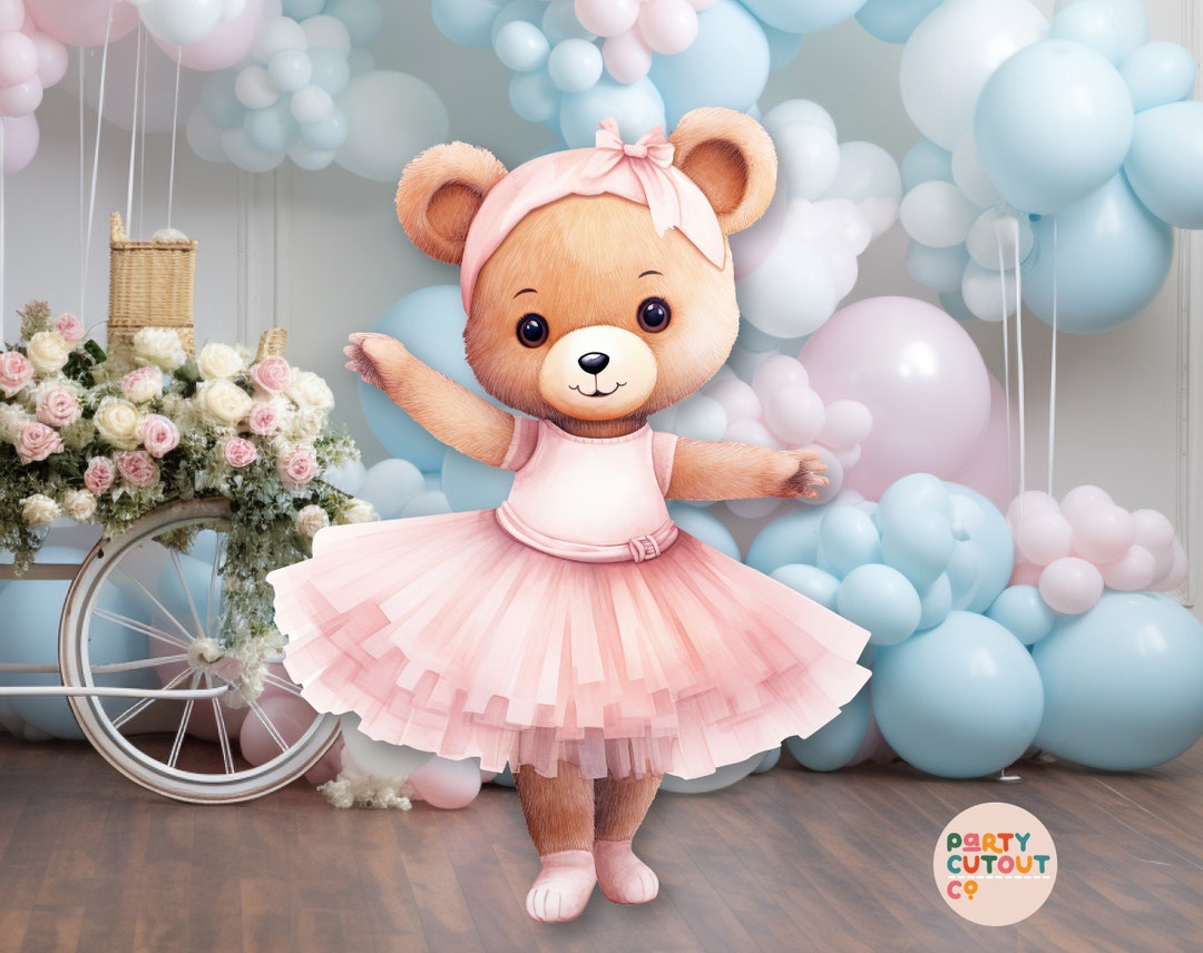 BIG CUTOUT Ballerina Bear Watercolor Ballerina Decoration Ballet Prop ...