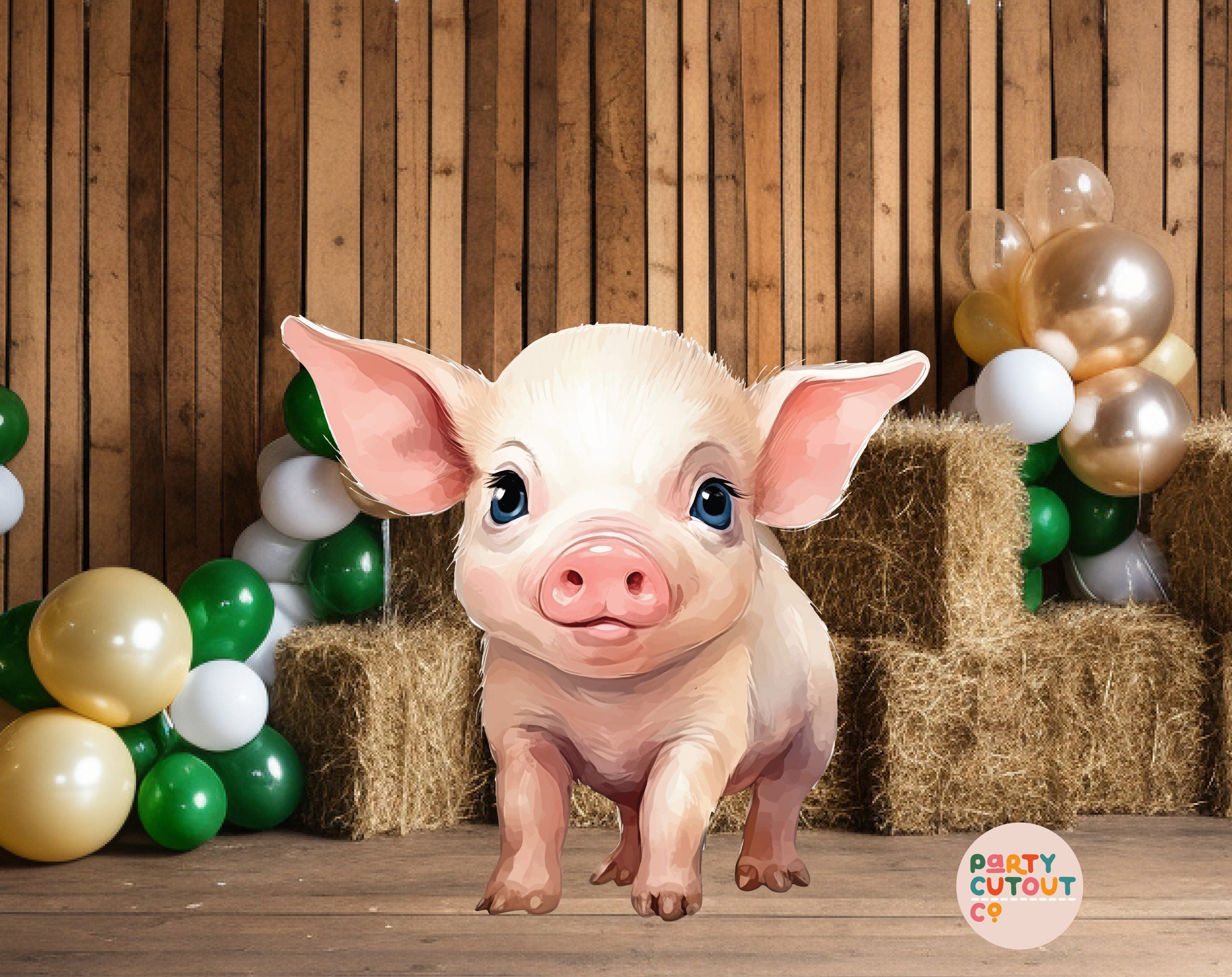 BIG CUTOUT Pig Animal Decorations Farm Theme Props Pink Pig Prop ...