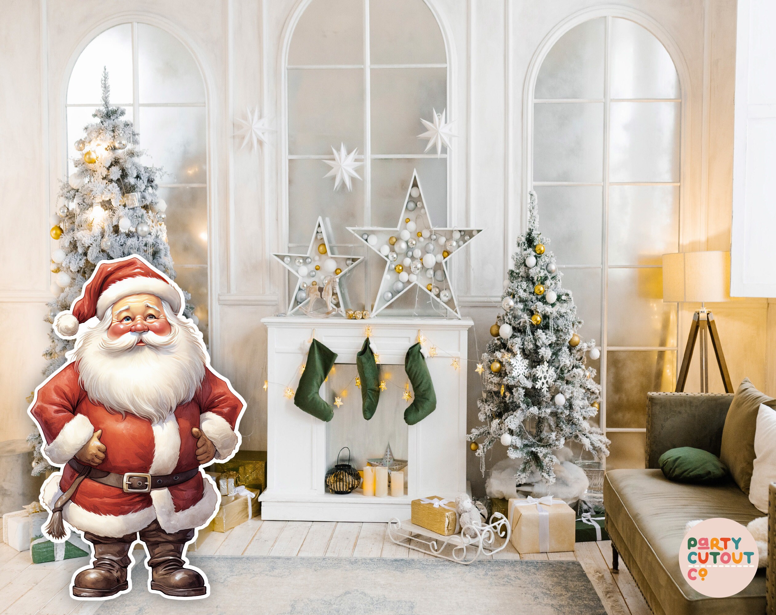 BIG CUTOUT Santa Cutout Santa Decorations Christmas Decorations Santa ...