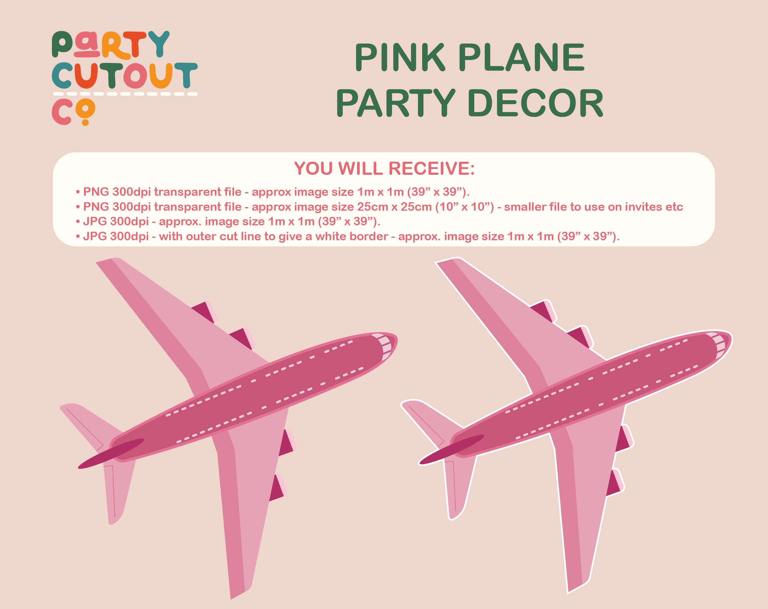 BIG CUTOUT Pink Plane Decor Aircraft Props Plane Cutout Props Aviation ...