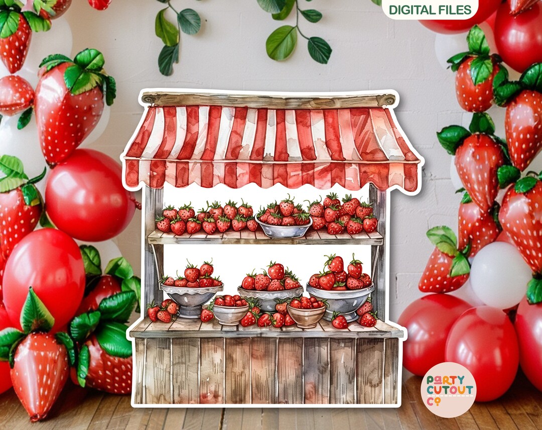 BIG CUTOUT Strawberry Party Strawberry Market Fruit Birthday Party ...