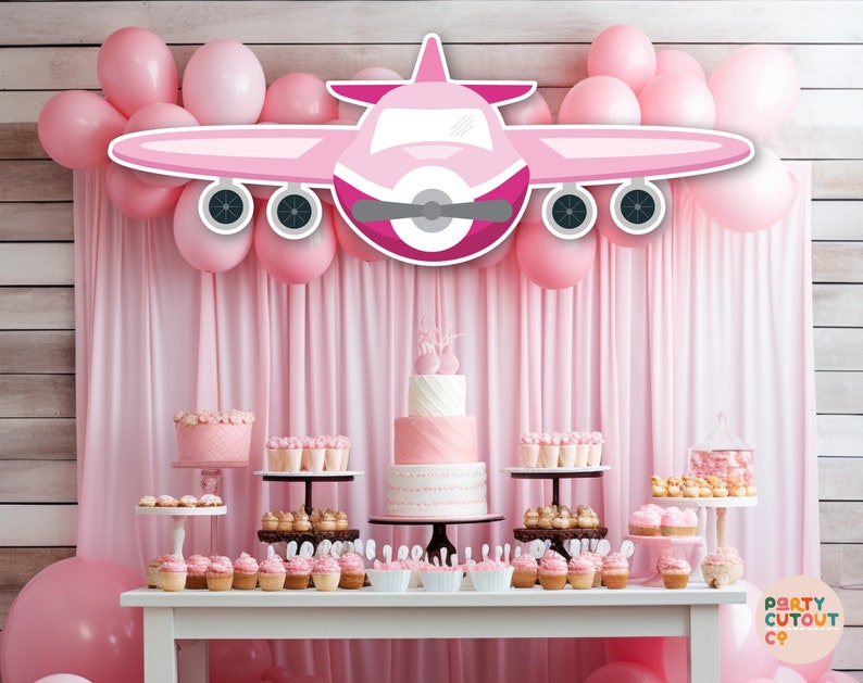 BIG CUTOUT Pink Plane Cut Out Aircraft Props Plane Pilot Cutout Travel ...