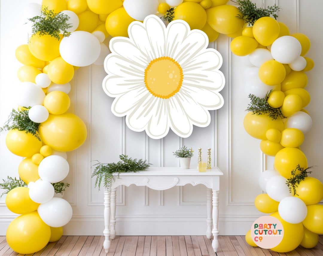 BIG CUTOUT Daisy Sign Decoration Flower Birthday Prop Wall Cutout Prop ...