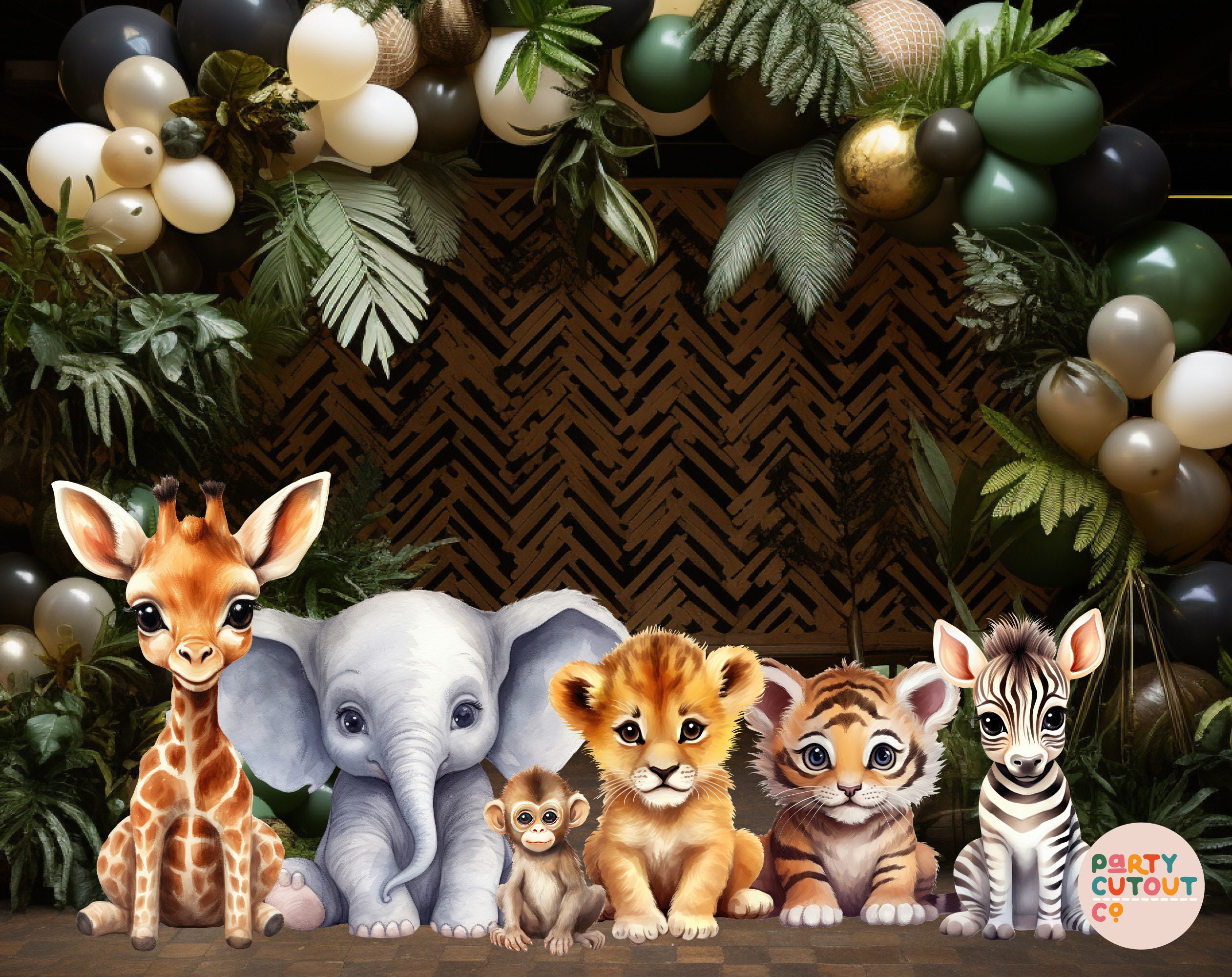 BIG CUTOUT Jungle Animal Decorations African Safari Theme Prop Jungle ...