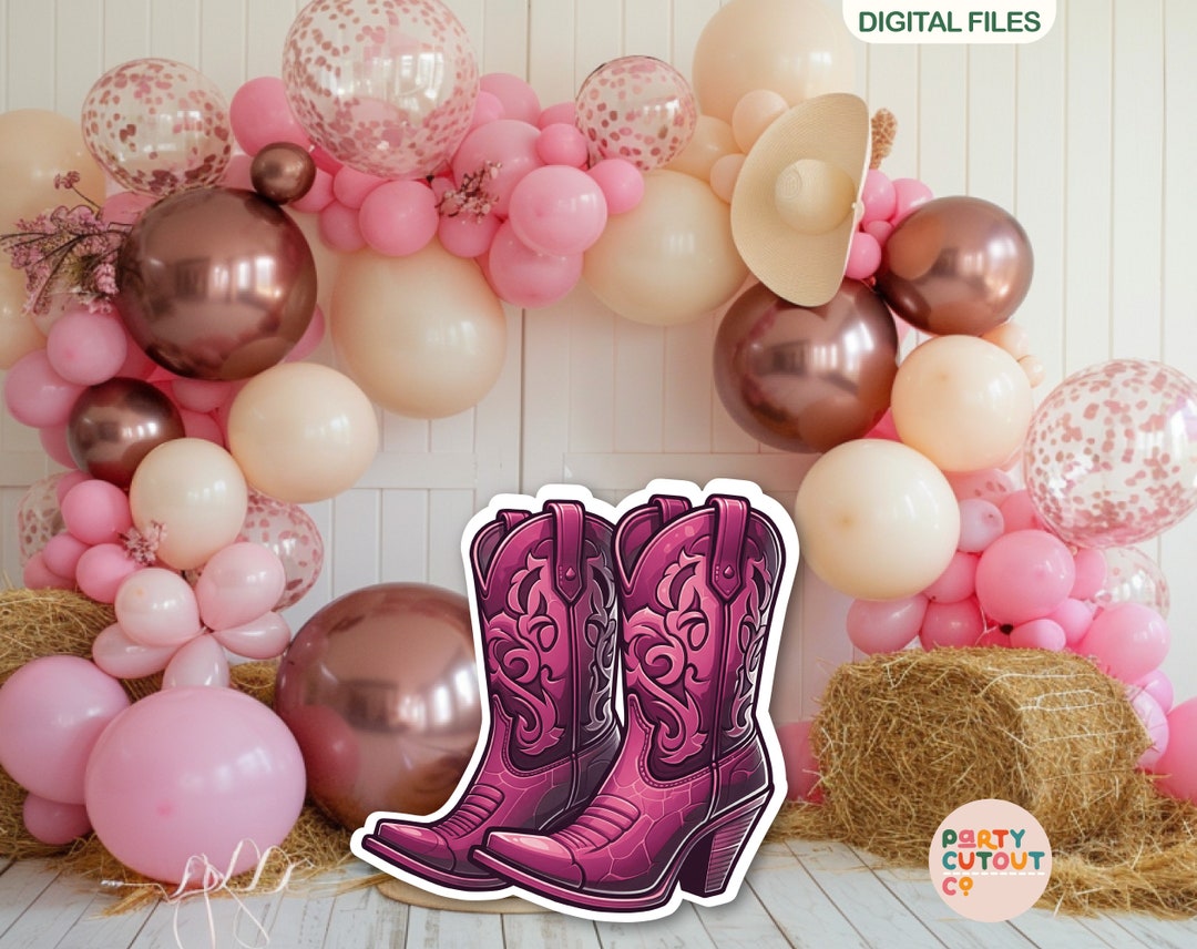 BIG CUTOUT Cowgirl Party Pink Cowgirl Boots Decor Western Themed Big ...