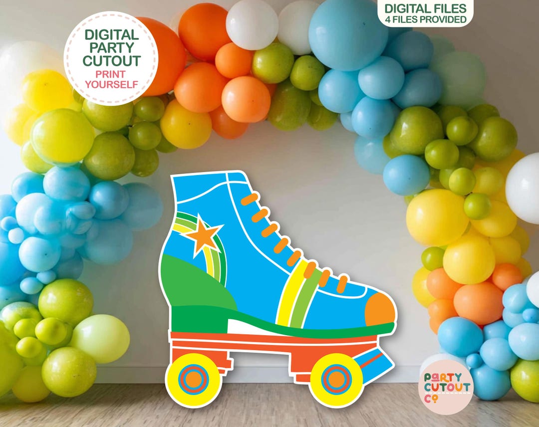 BIG CUTOUT Blue Rollerskate Prop Roller-skating Party Rollerskating ...