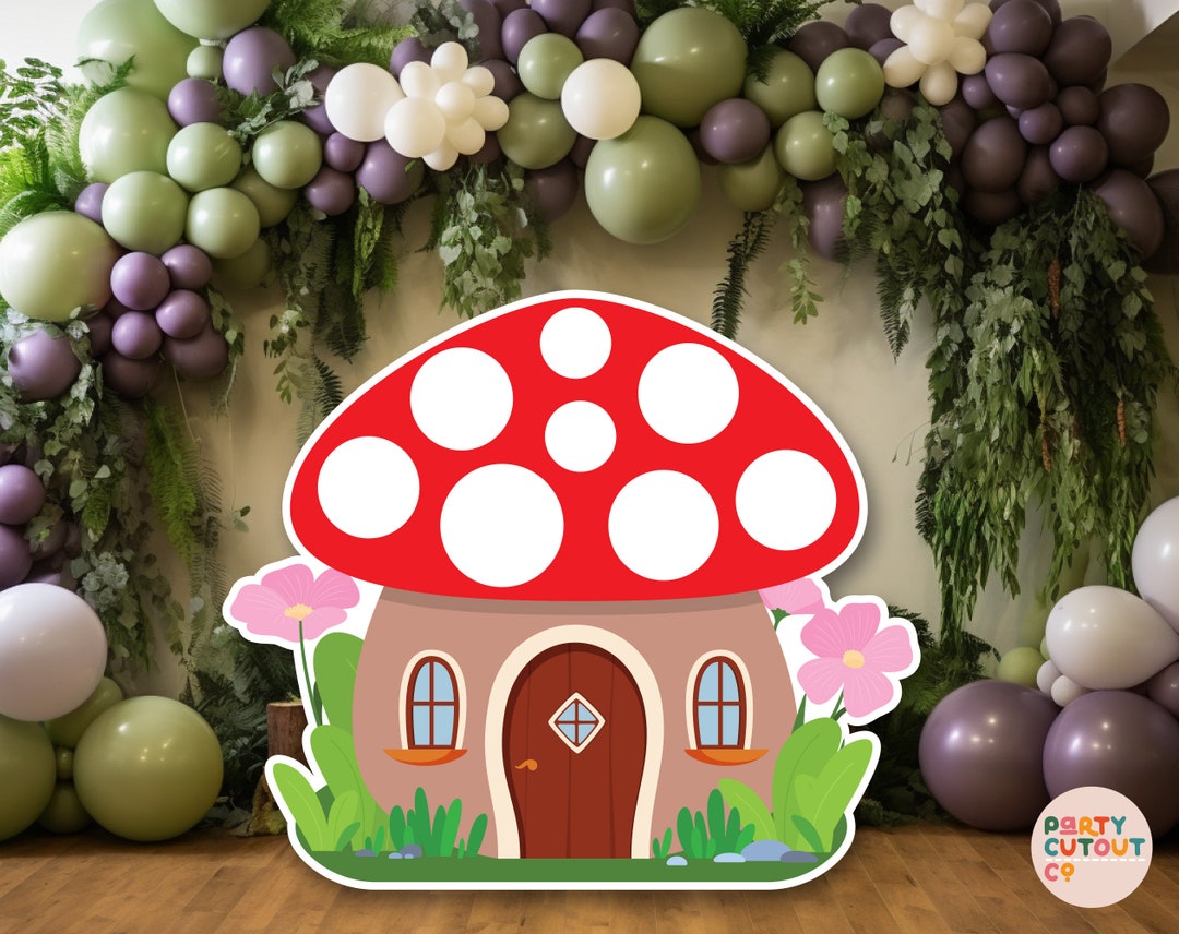 BIG CUTOUT, Spotty Red Mushroom House, Fairy Party, Mushroom Prop, Whimsical Fairy Party, Faerie ...