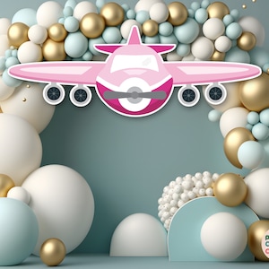 BIG CUTOUT Pink Plane Cut Out Aircraft Props Plane Pilot Cutout Travel ...