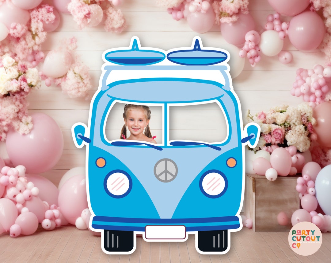BIG CUTOUT, Blue Combi Van, Groovy Party, Hippie Birthday Party, 70's ...