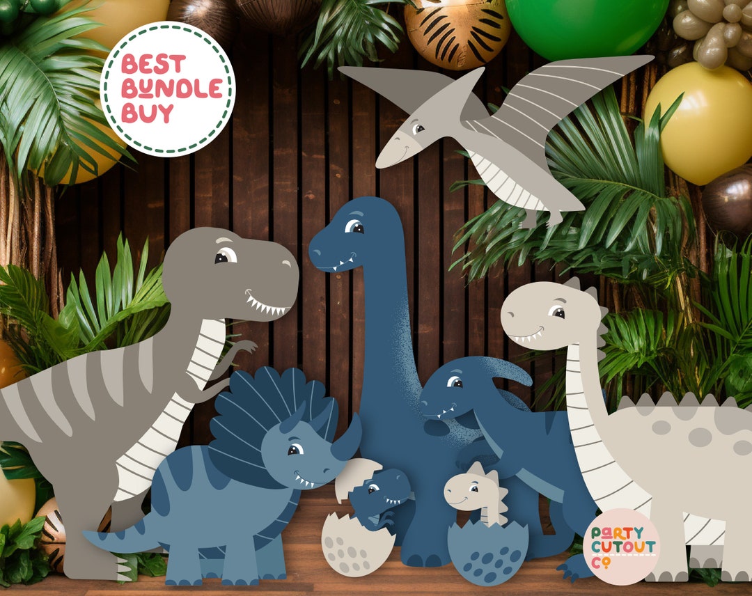 BIG CUTOUT Dinosaur Party Dinosaur Cutouts Blue Dinosaur Props Dinosaur ...