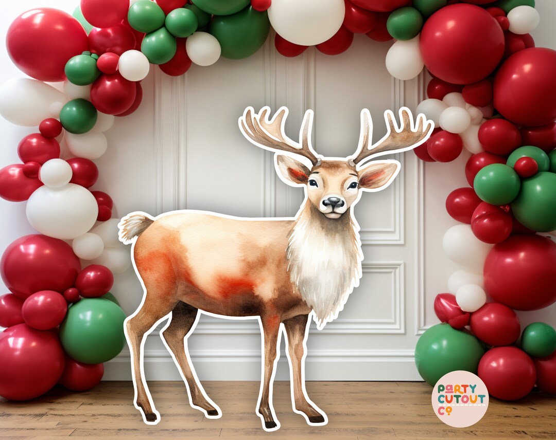 BIG CUTOUT Christmas Reindeer Decoration Stag Cutout Prop Deer Prop ...