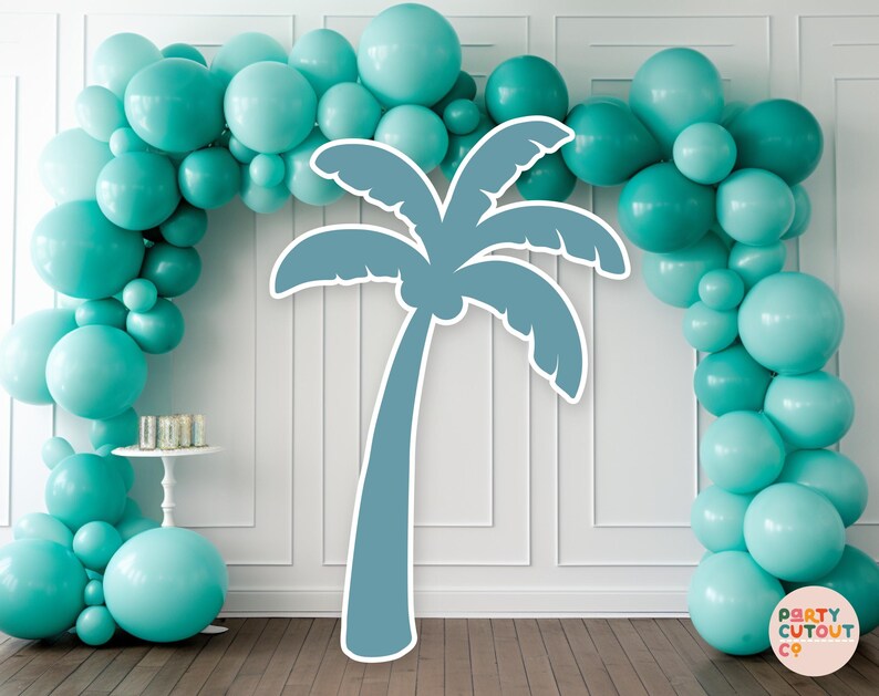 BIG CUTOUT Teal Palm Tree Cutout Beach Party Boho Baby Shower Ideas ...
