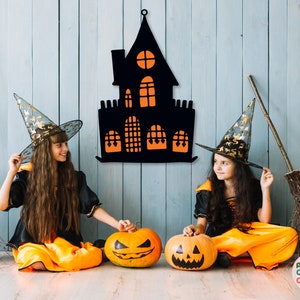 BIG CUTOUT Haunted House Halloween Party Decoration Scary House Prop ...
