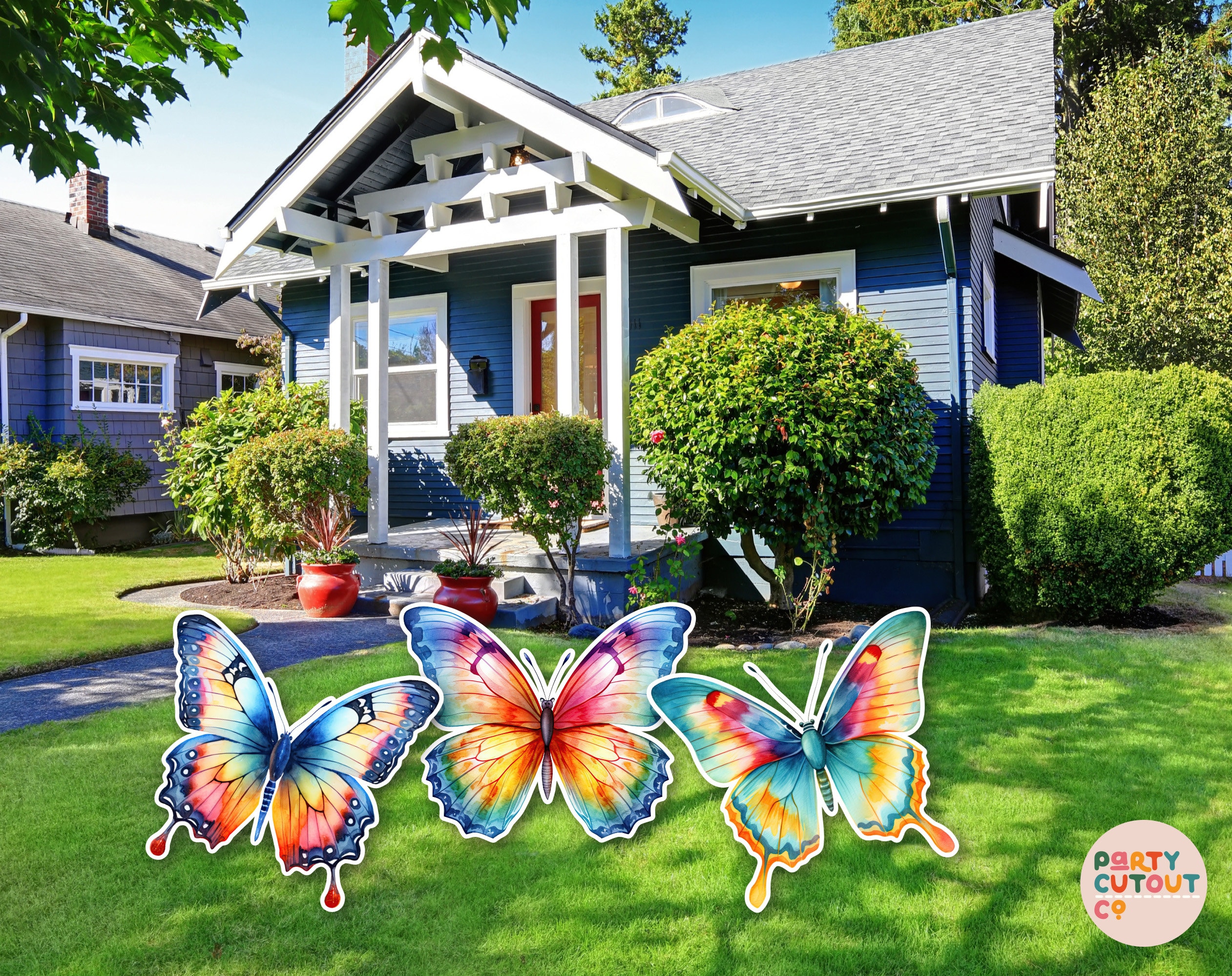 BIG CUTOUT Butterfly Party Butterfly Cutout Rainbow Watercolour ...