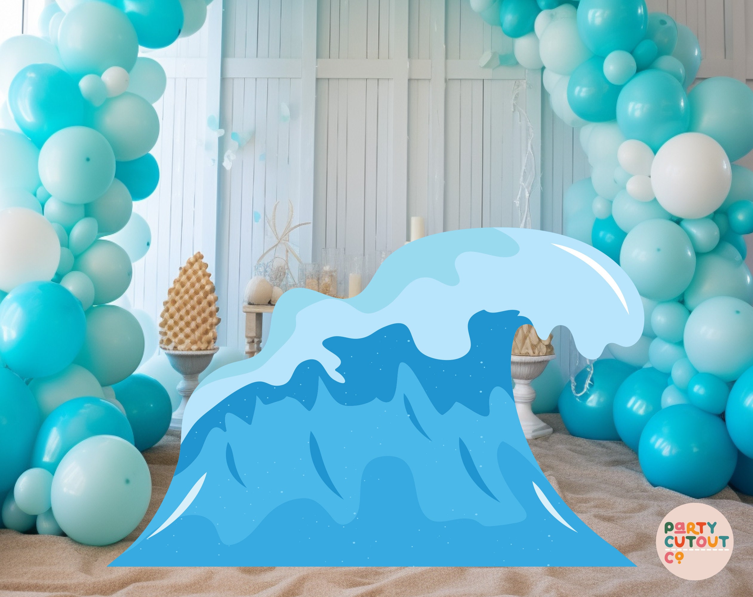 BIG CUTOUT Beach Wave Beach Party Hippie Birthday Party Pool Party ...