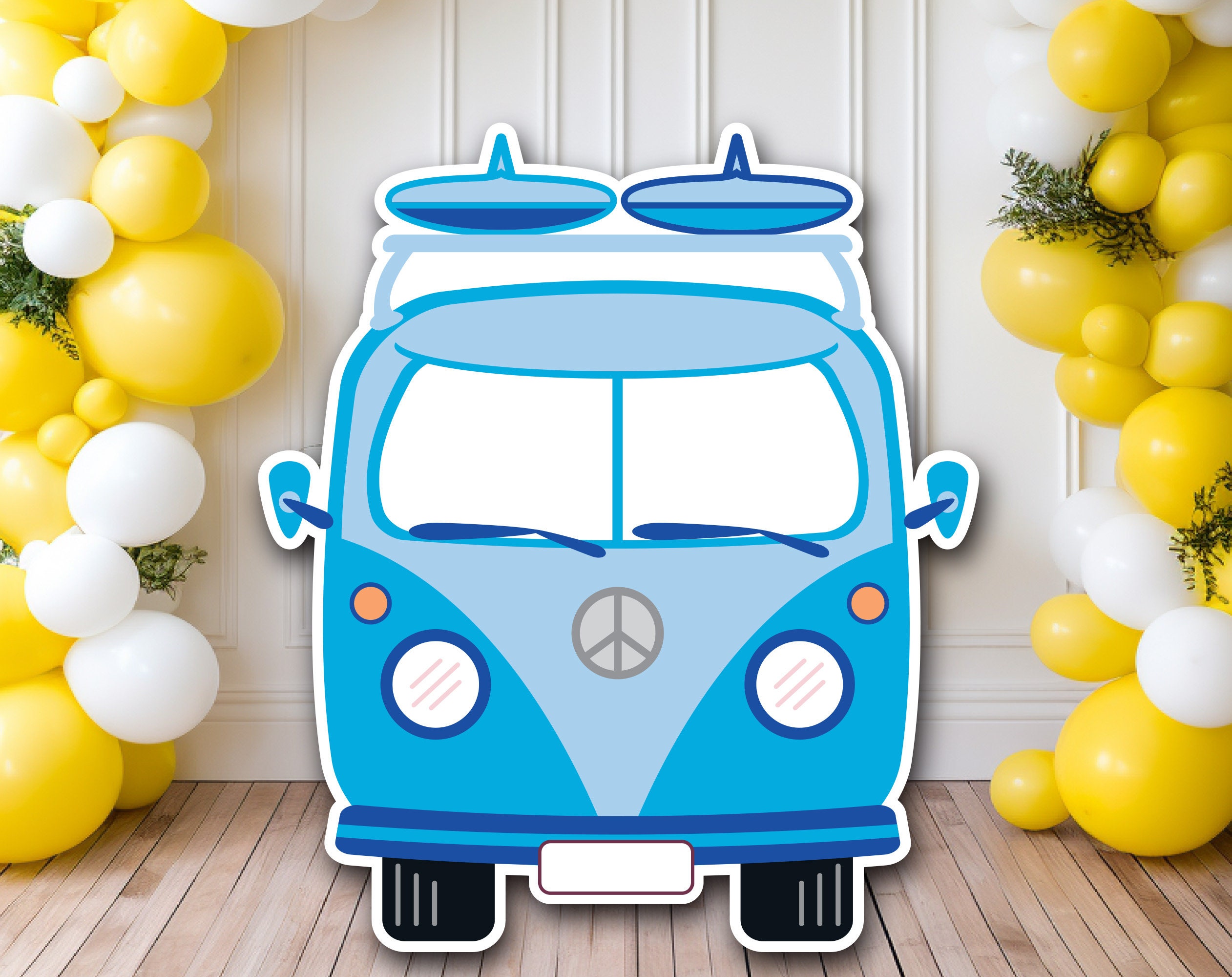 BIG CUTOUT, Blue Combi Van, Groovy Party, Hippie Birthday Party, 70's ...
