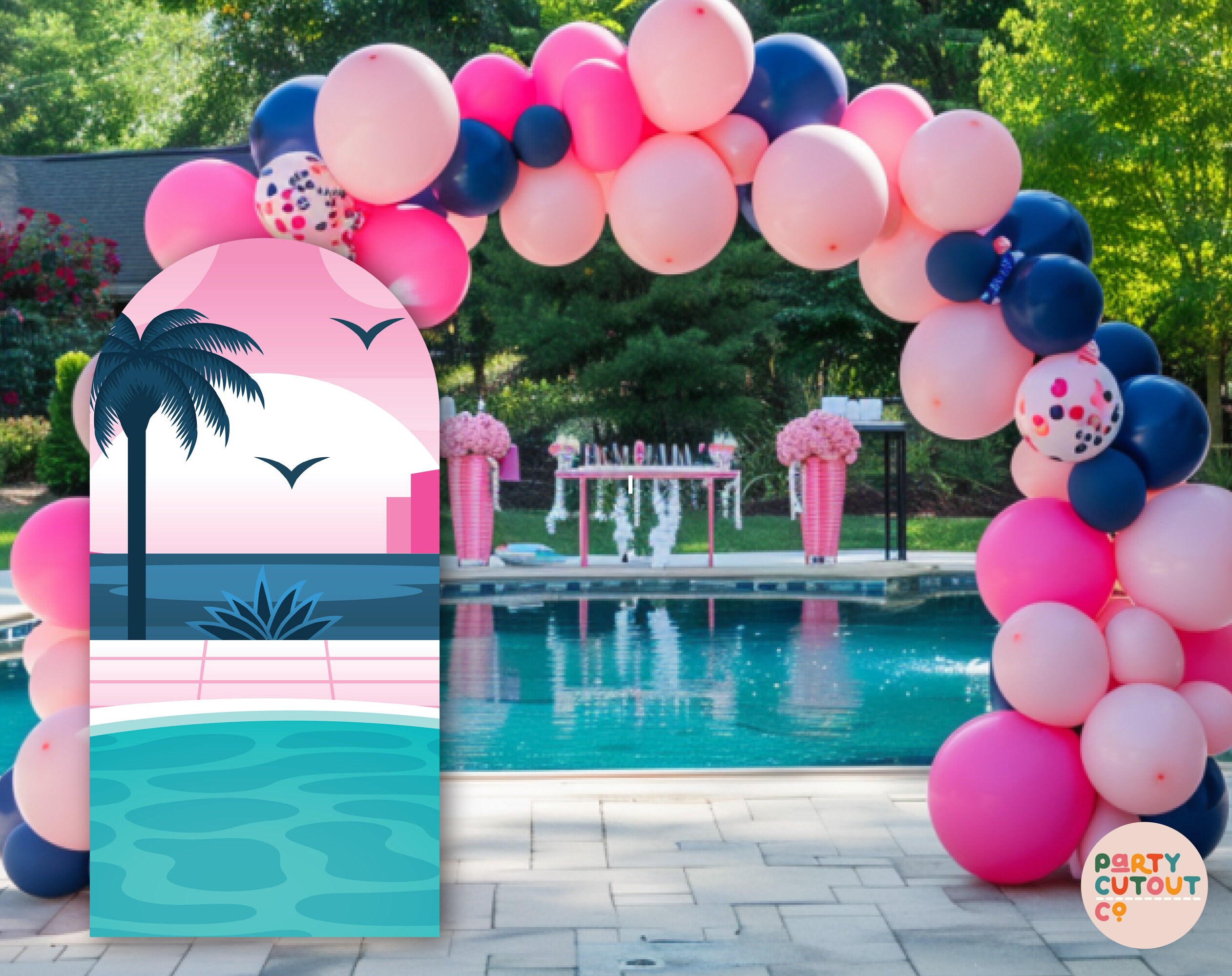 BIG BACKDROPS Pool Party Pool Theme Ideas Summer Party Decor Arch ...