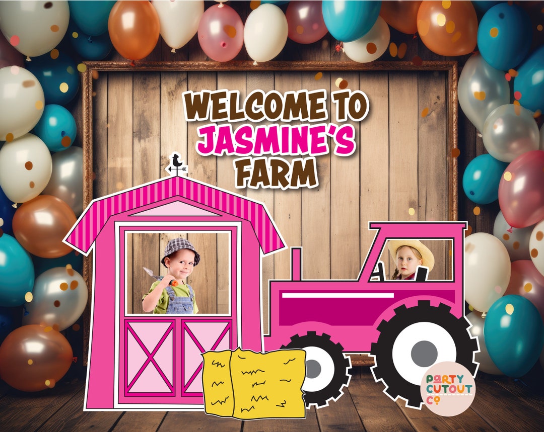 BIG CUTOUT Farm Cutout Tractor Props Orange Farm Decorations Barn Prop ...