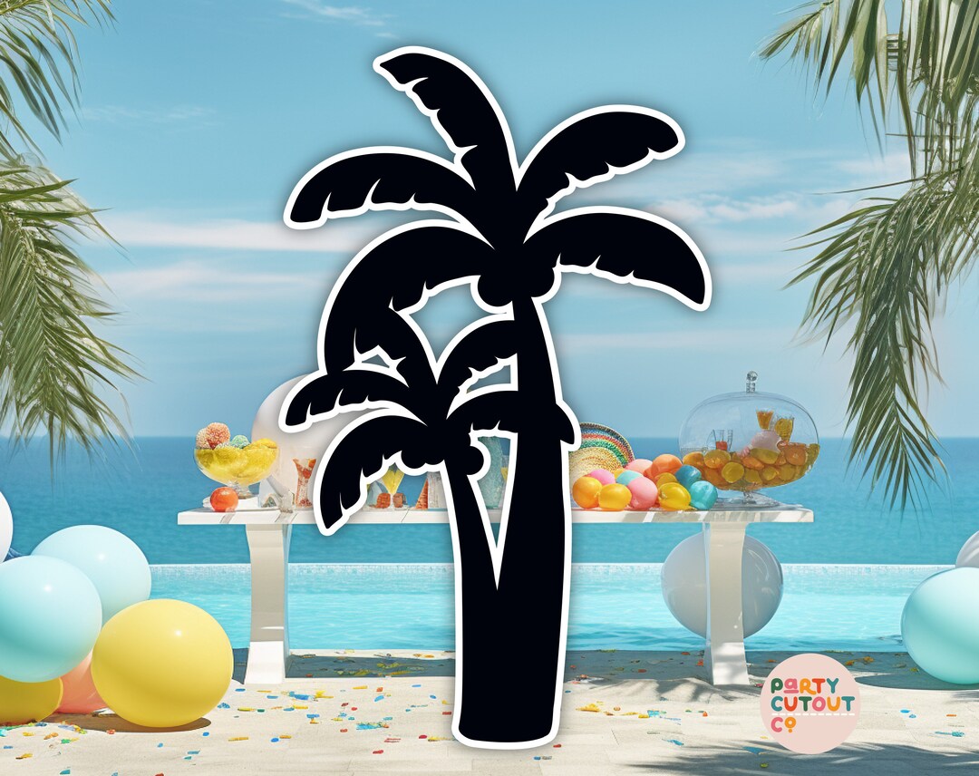BIG CUTOUT, Black Palm Tree, Beach Party, Hippie Birthday Party, 70s ...