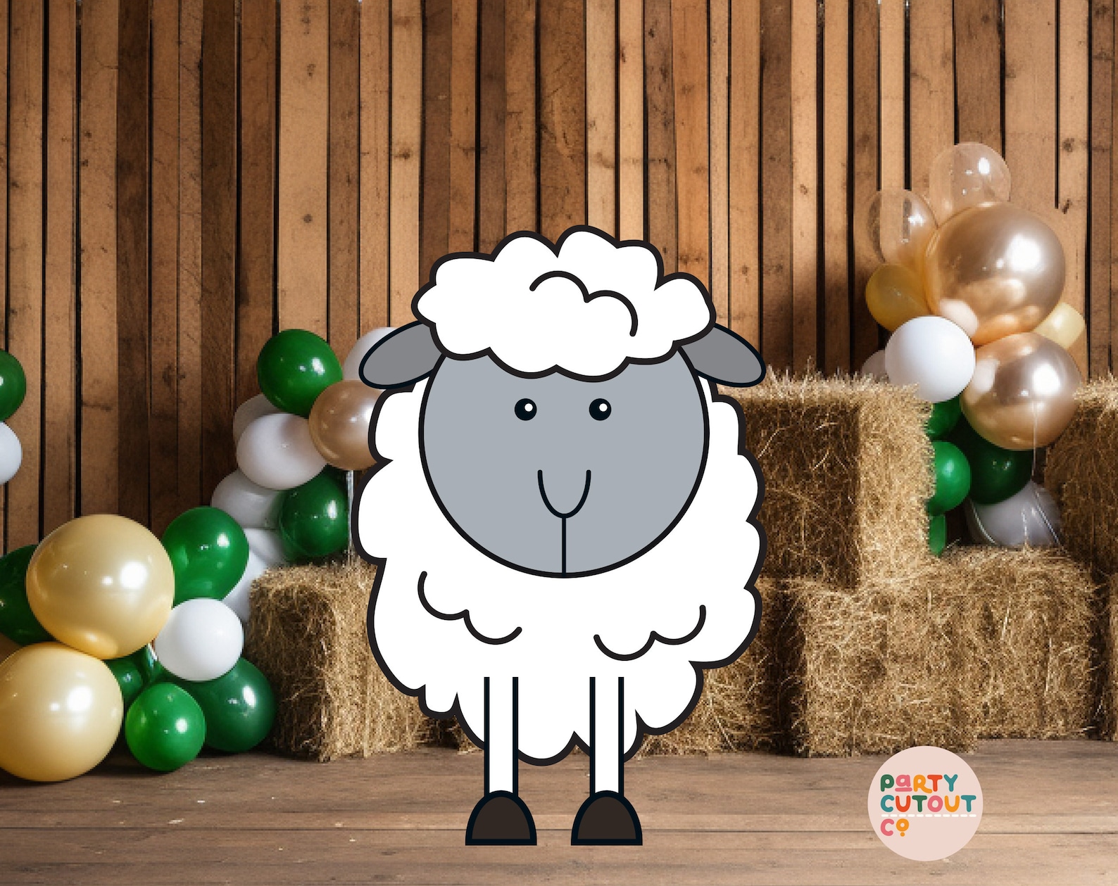 BIG CUTOUT Sheep Animal Decorations Farm Theme Props White Sheep Prop ...