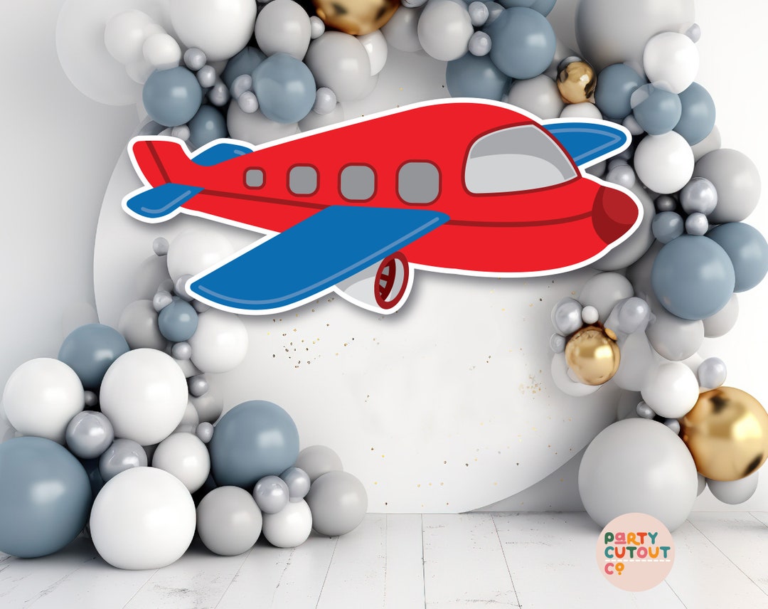 BIG CUTOUT Plane Party Red and Blue Plane Decoration Aircraft Props ...