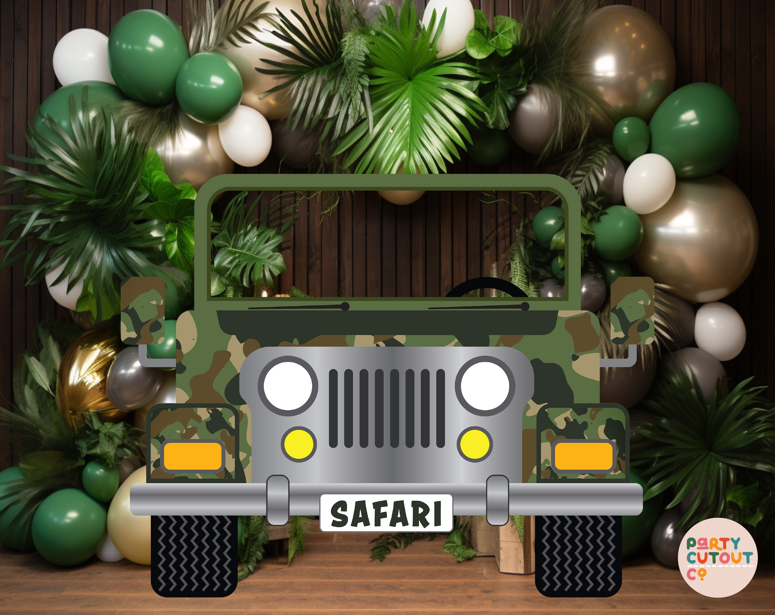 BIG CUTOUT Camouflage Safari Car Army Green Truck African Safari Theme ...