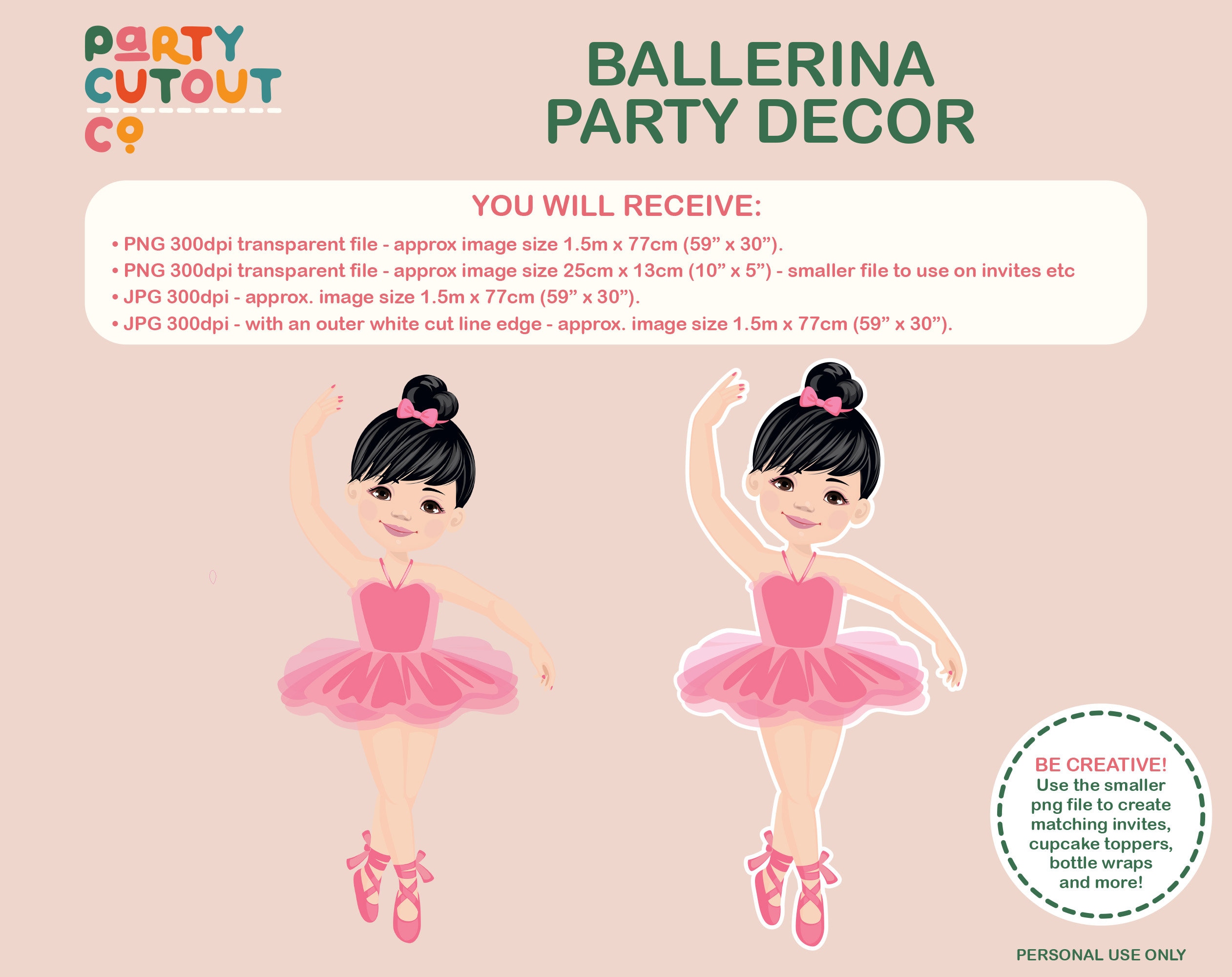 BIG CUTOUT, Ballerina Girl, Ballerina Decoration, Ballet Prop ...