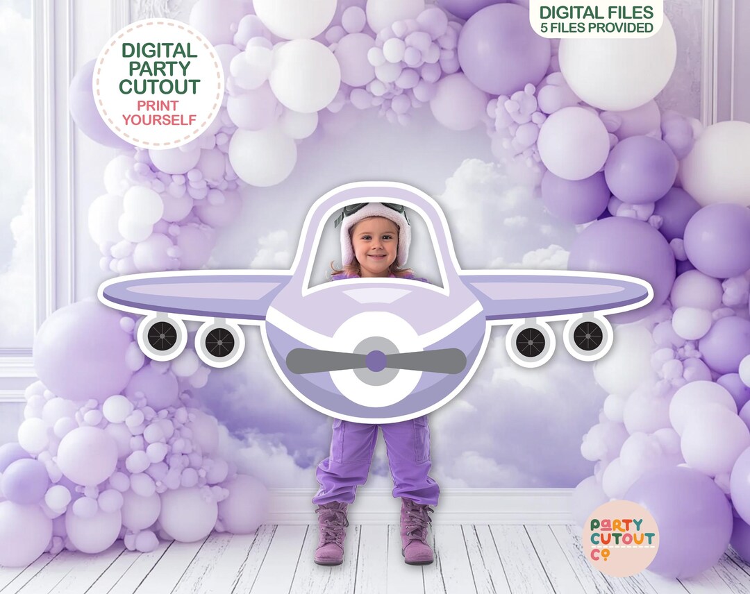 BIG CUTOUT Purple Plane Party Photo Prop Airplane Photo Prop Cutout ...