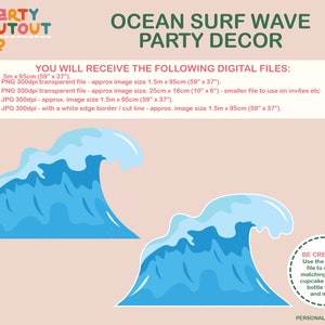 BIG CUTOUT Beach Wave Beach Party Hippie Birthday Party Pool Party ...