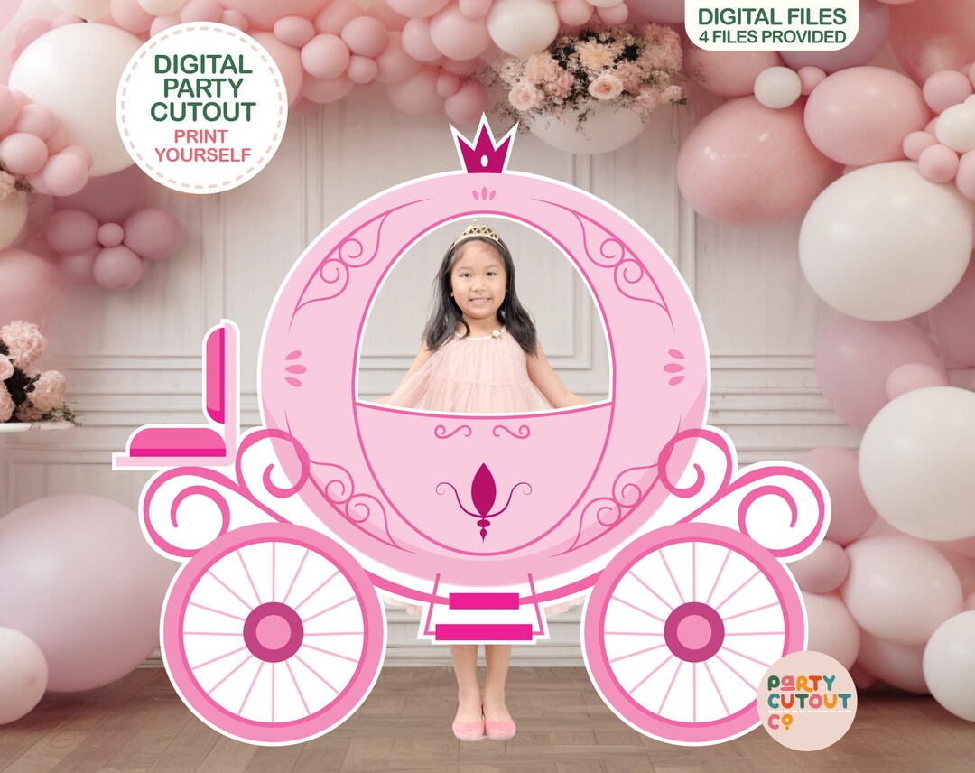 BIG CUTOUT Princess Party Princess Carriage Cutout Pink Princess ...