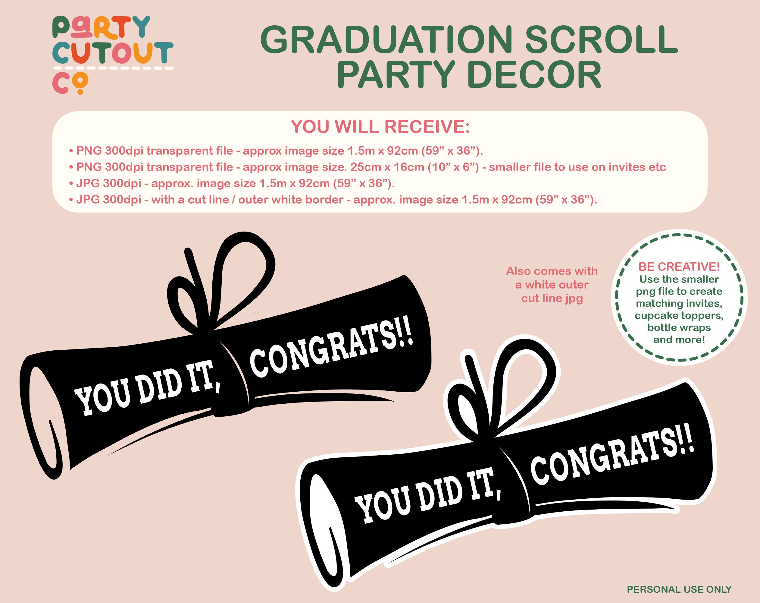 BIG CUTOUT Graduation Party Graduation Cutout Congrats 2024 Decorations ...