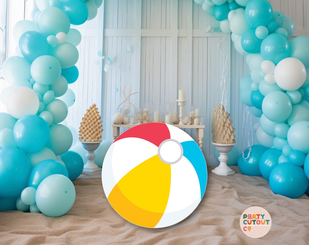 BIG CUTOUT Beach Ball Cutout Beach Party Pool Birthday Party Tropical ...
