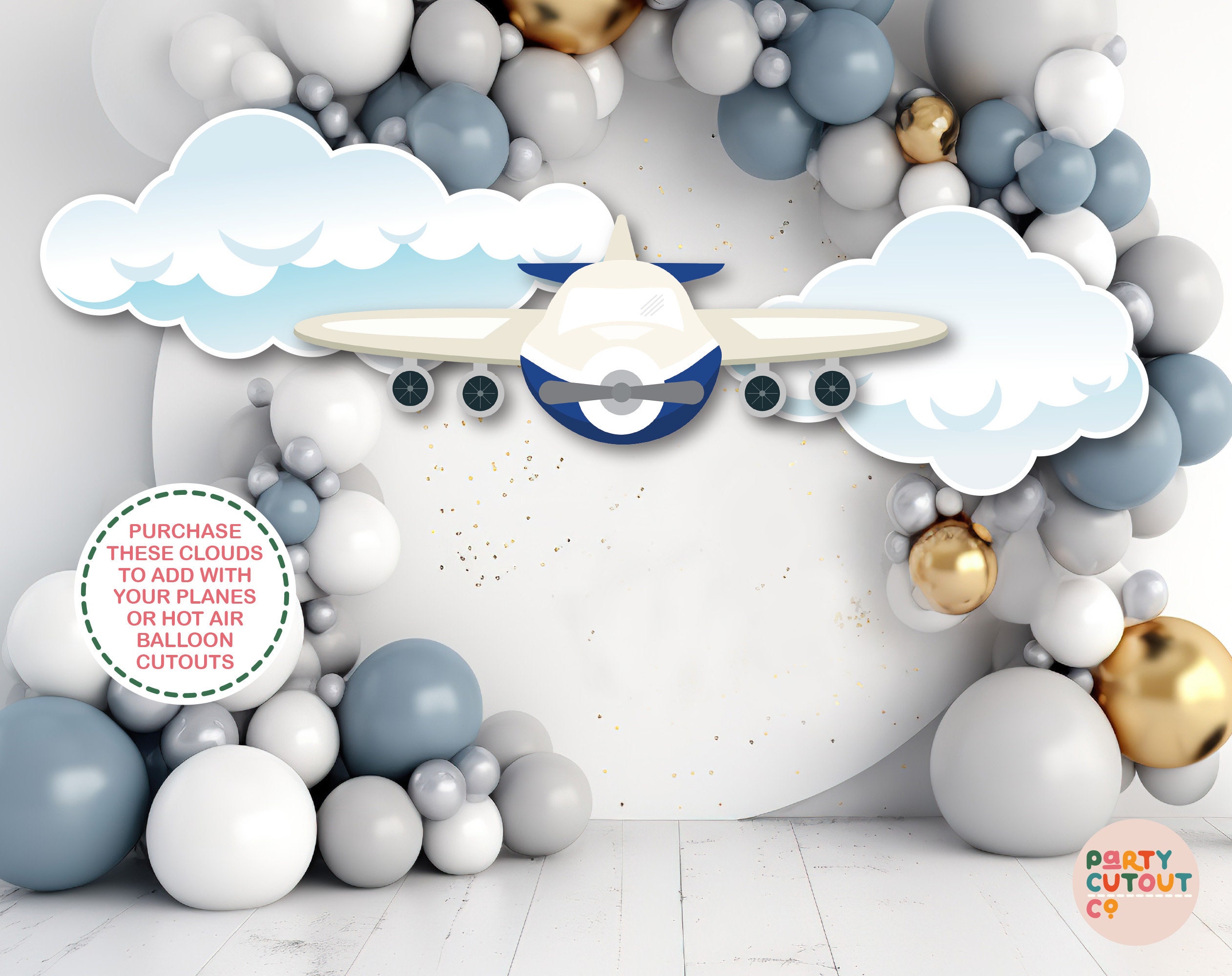 BIG CUTOUT, Blue Plane Decoration, Aircraft Props, Stand up Cutout ...