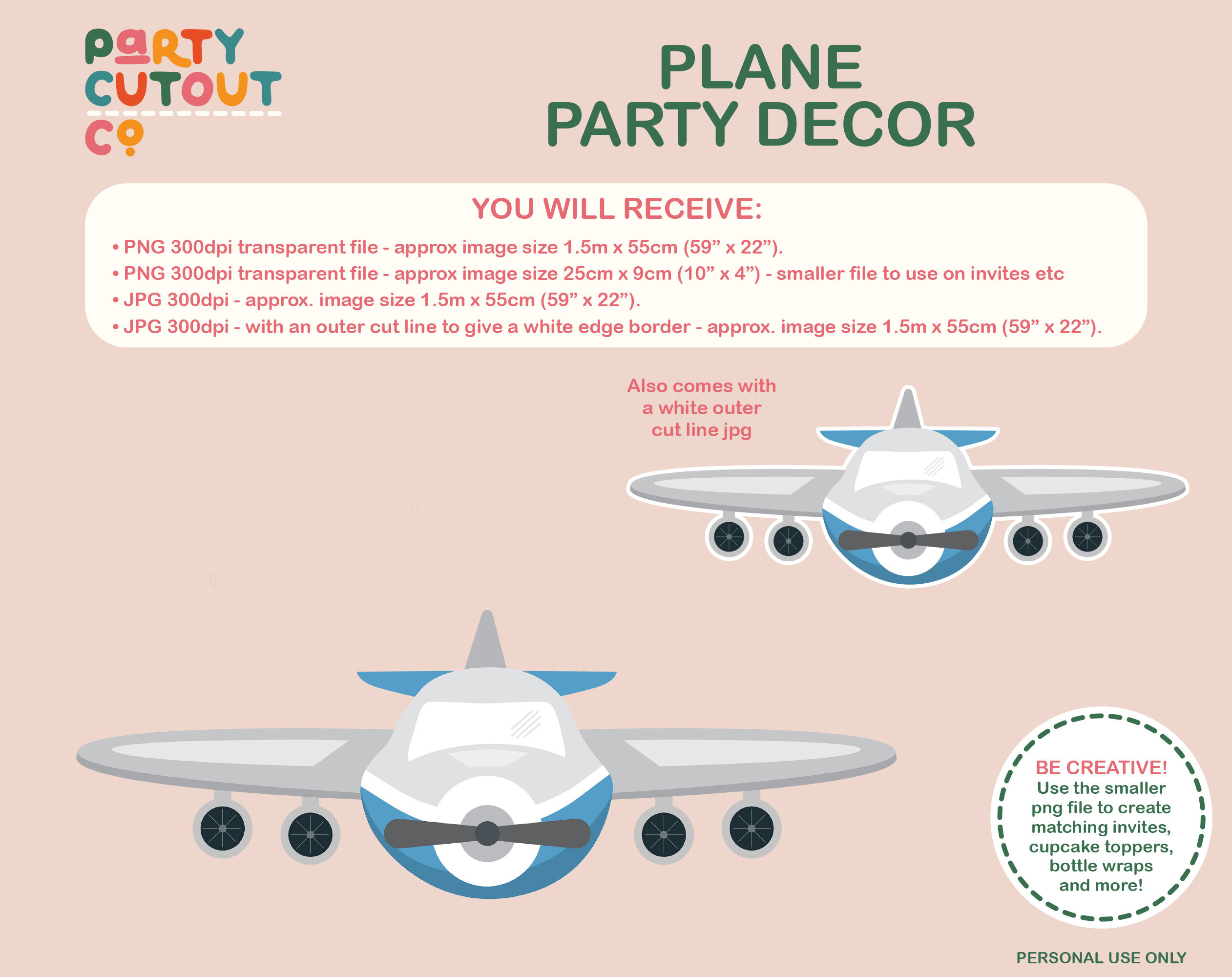 BIG CUTOUT Blue Plane Cut Out Aircraft Props Plane Pilot Cutout Travel ...