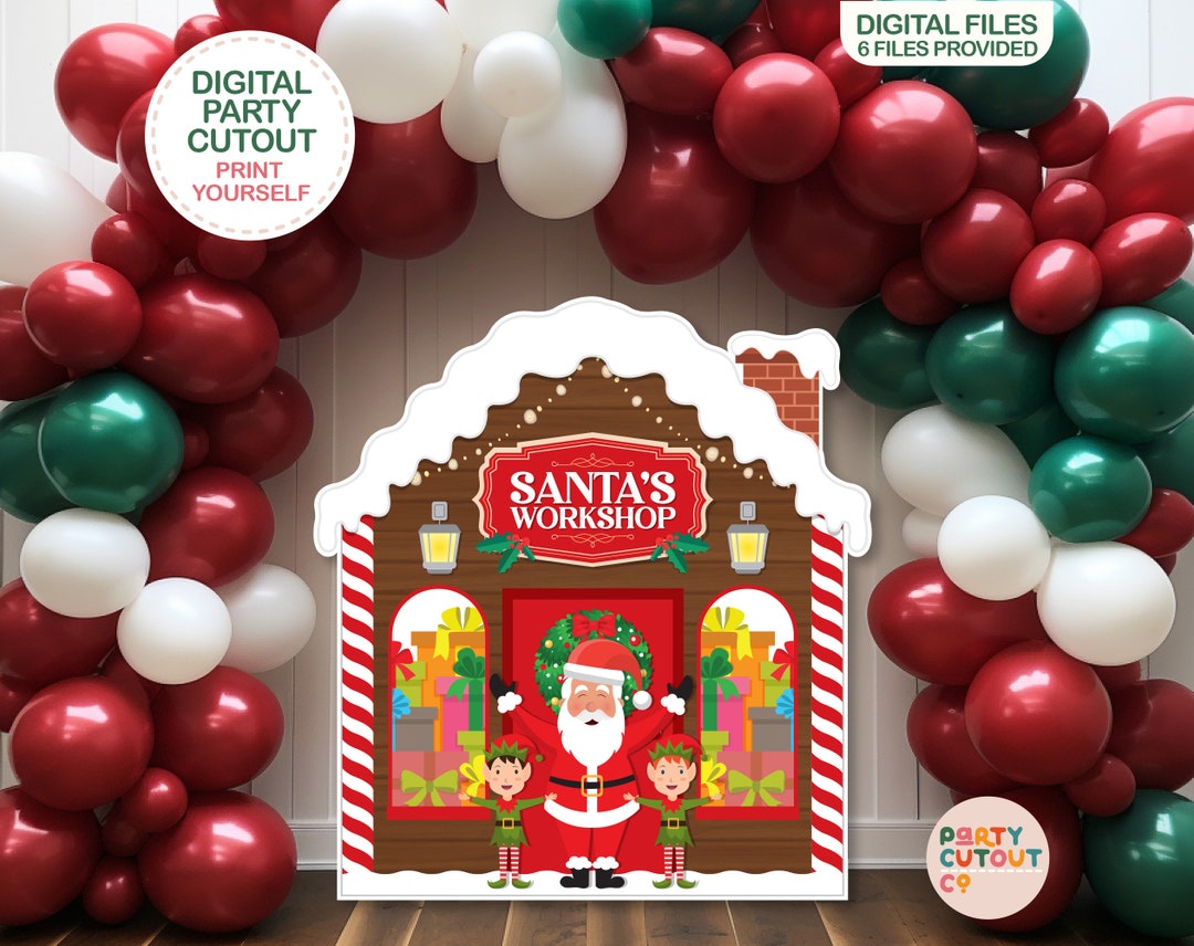 BIG CUTOUT Santa's Workshop Christmas Prop Cutout Christmas Decorations ...