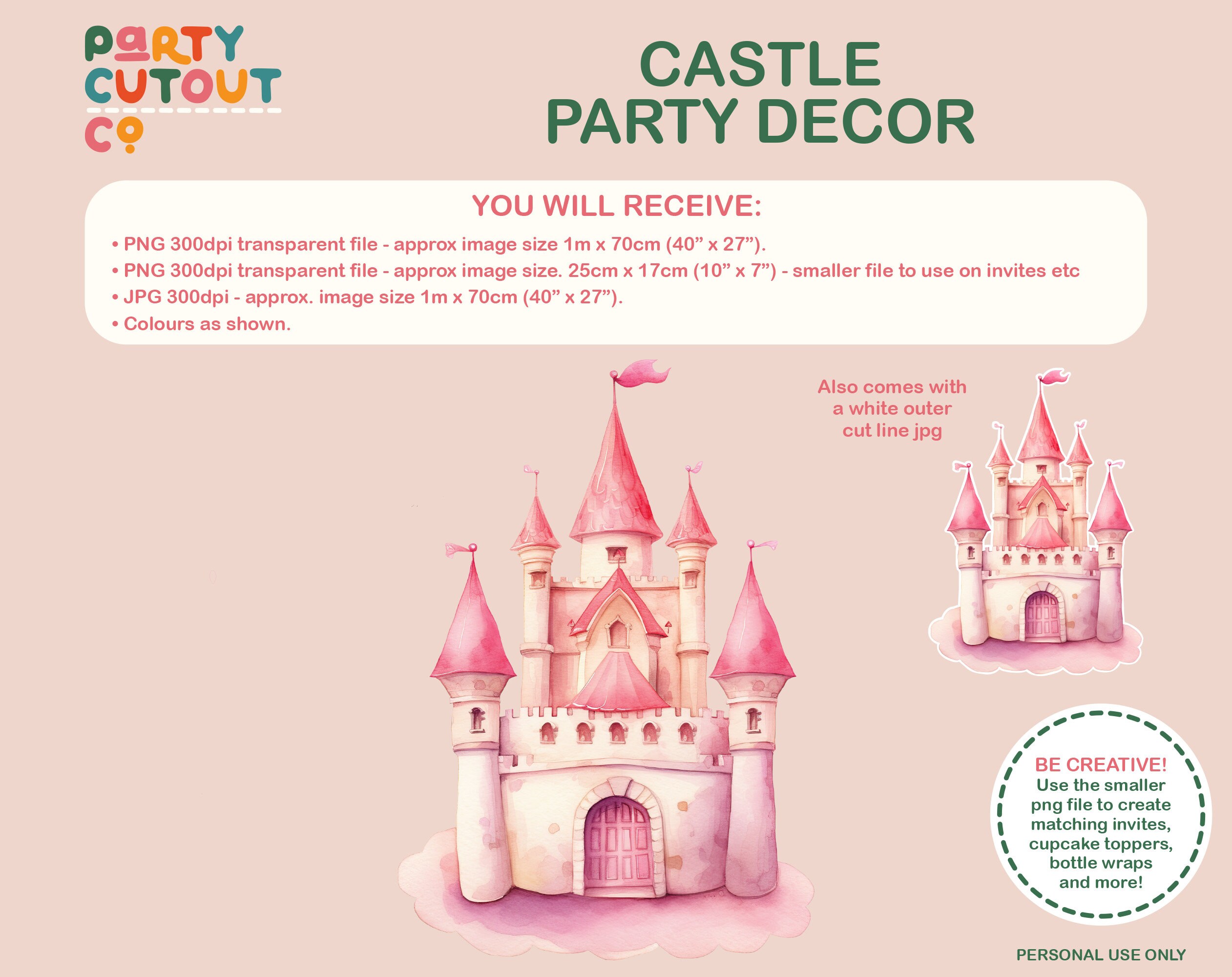 BIG CUTOUT, Castle Cutout, Princess Pink Castle Prop, Princess Party ...