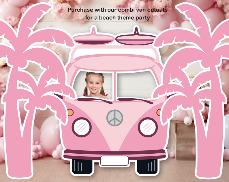 BIG CUTOUT Pink Palm Tree Beach Party Hippie Birthday Party 70s Party ...