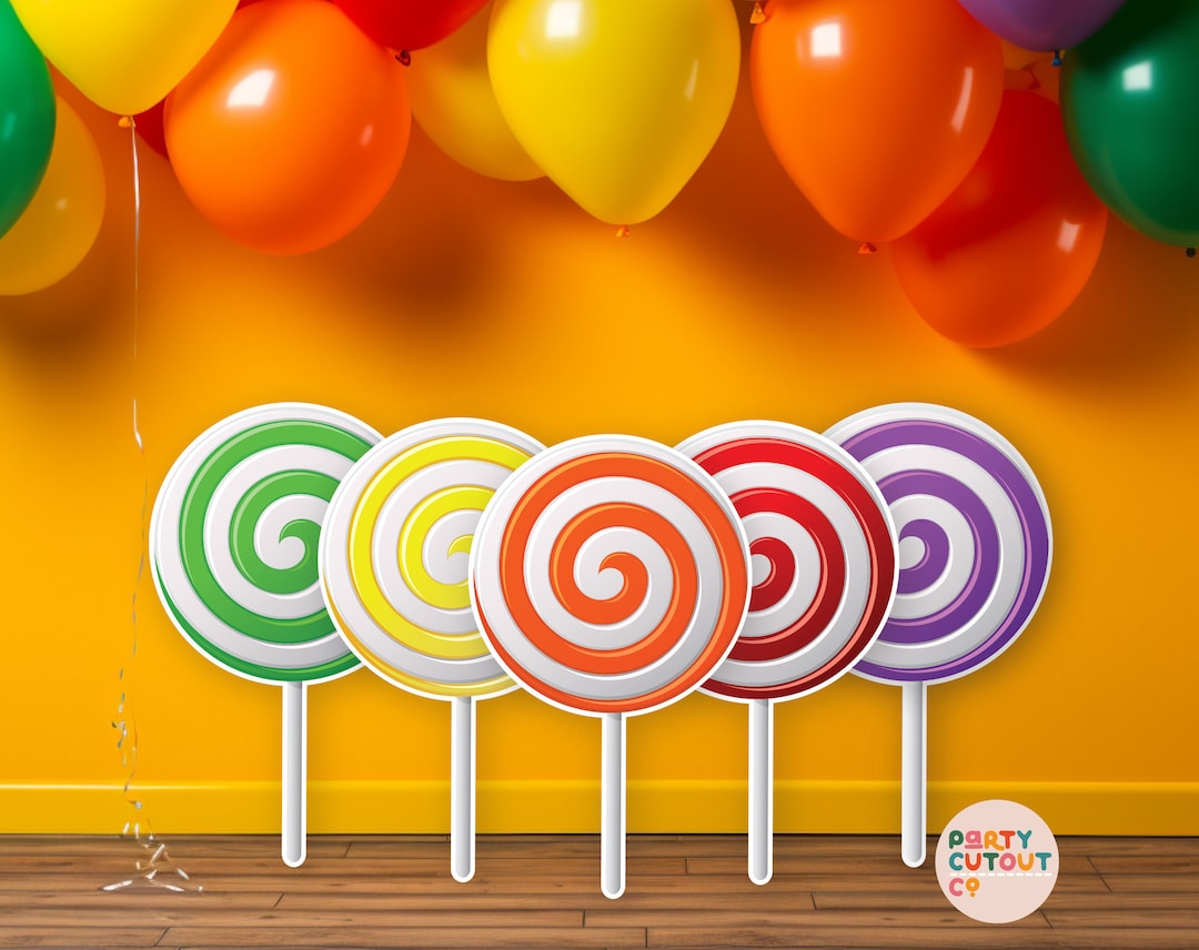 BIG CUTOUT Candy Swirl Decorations Lolly Props Sweets Lollipop Cutout ...