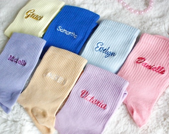 Custom Embroidery Name Socks, Colorful Socks Womens, High Quality ...