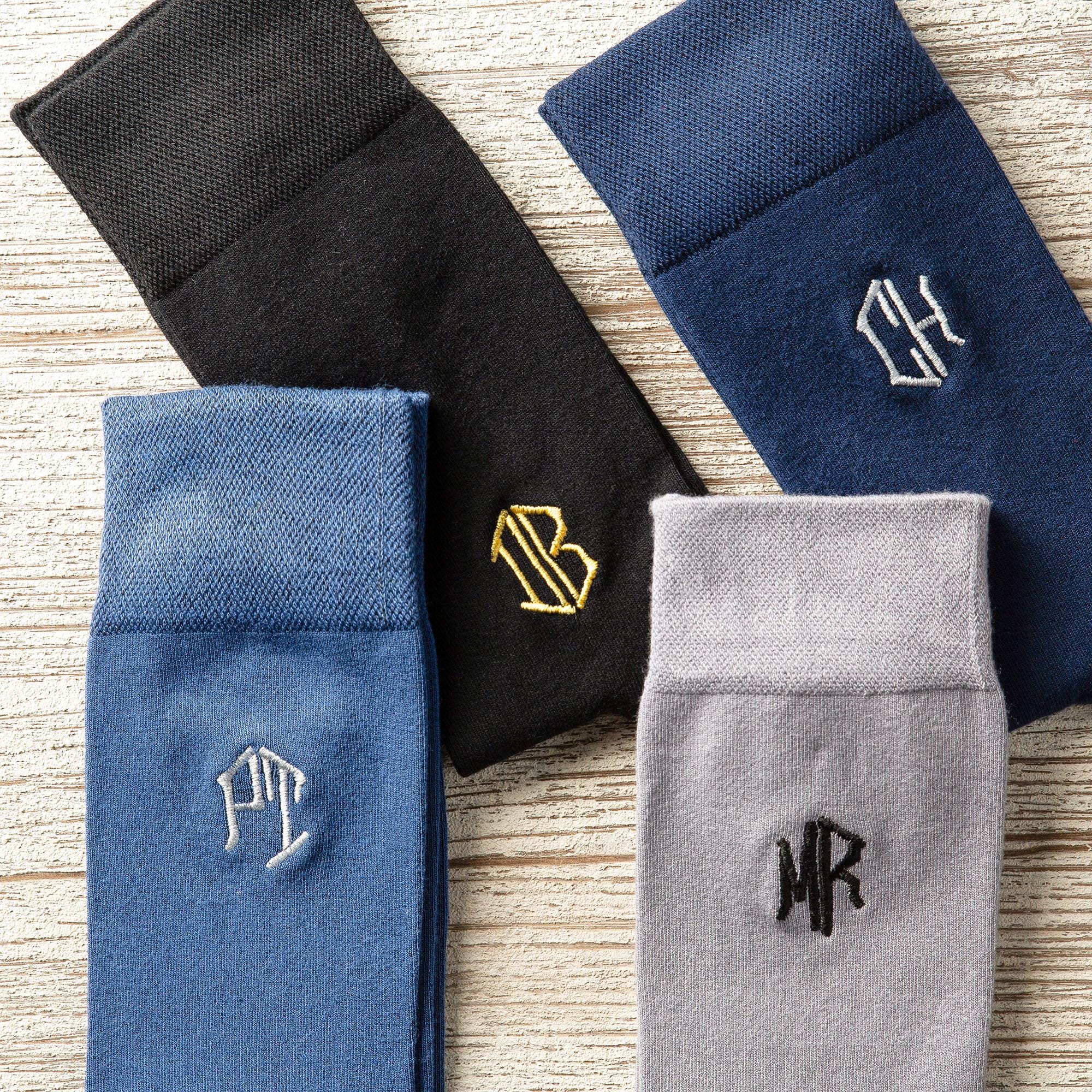 Custom Embroidered Bamboo Groomsmen Socks, Monogrammed Socks ...
