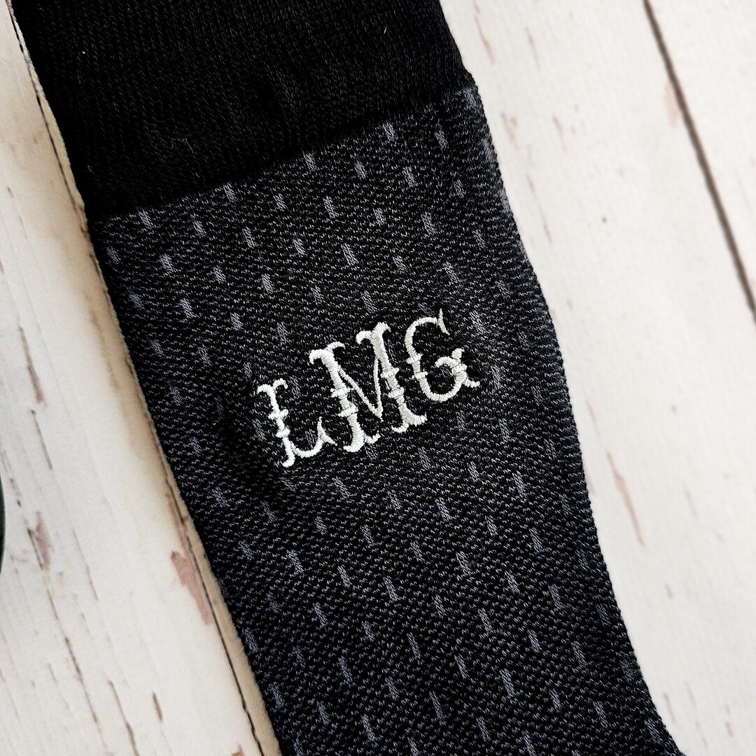 Personalized Embroidered Polka Dot Bamboo Socks, Fishtail Monogrammed ...