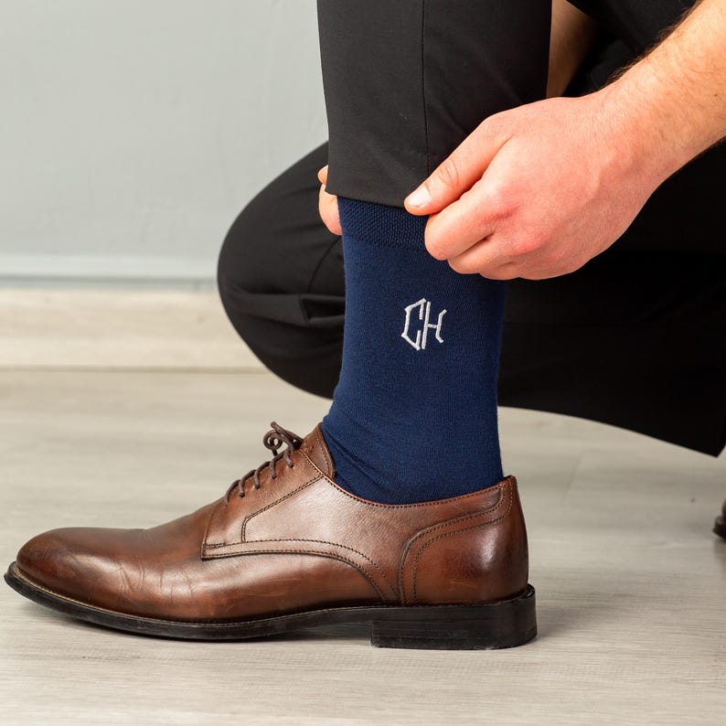 Monogrammed Embroidered Groomsmen Bamboo Socks, High Quality Custom ...