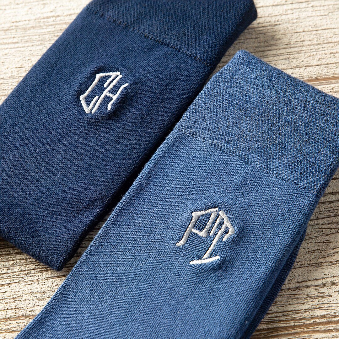 Monogrammed Embroidered Groomsmen Bamboo Socks, High Quality Custom ...
