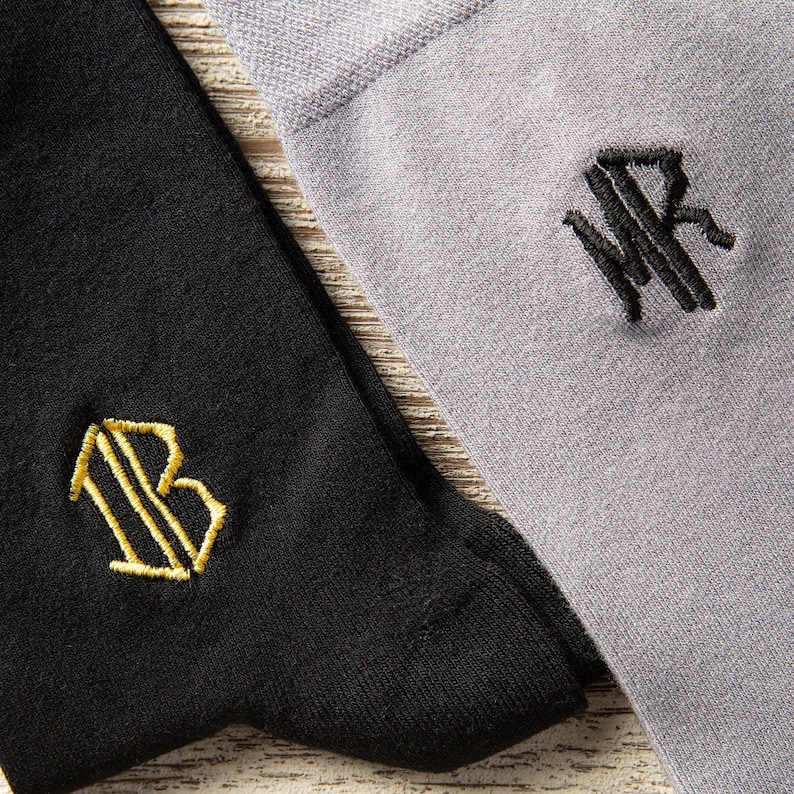 Monogrammed Embroidered Groomsmen Bamboo Socks, High Quality Custom ...