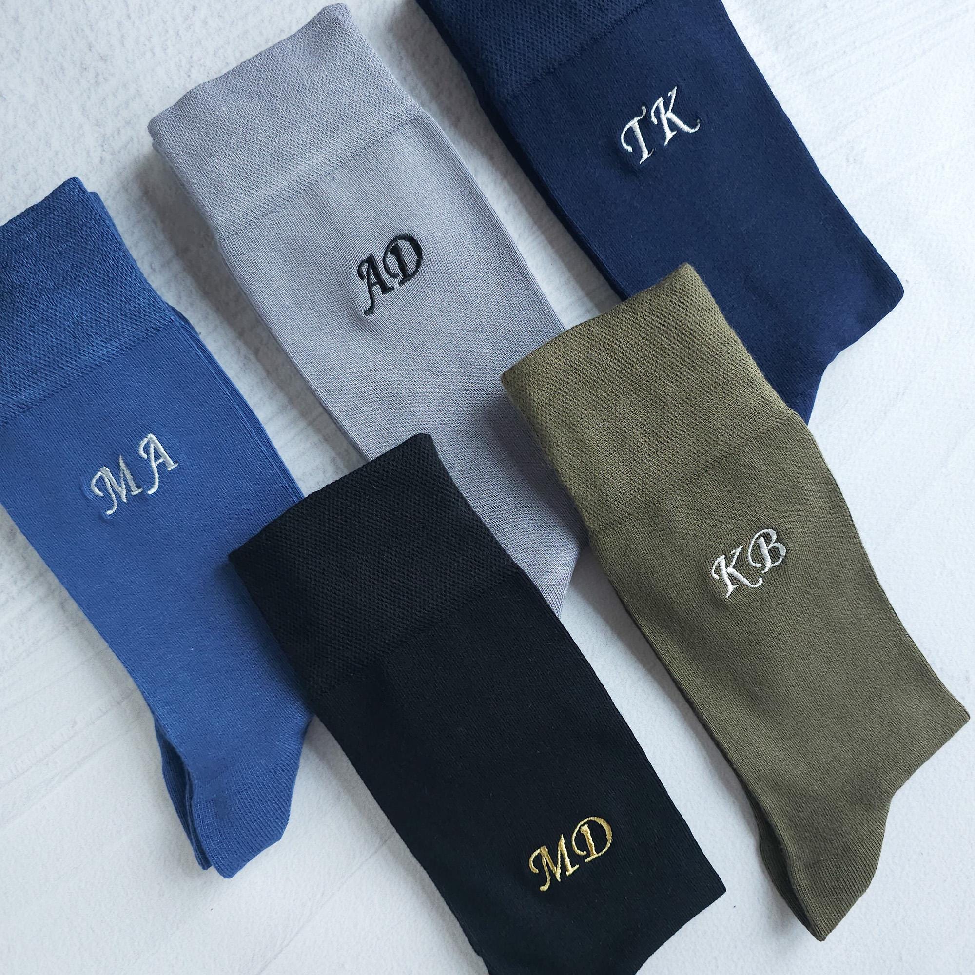 Custom Embroidered Bamboo Groomsmen Socks, Monogrammed Socks ...