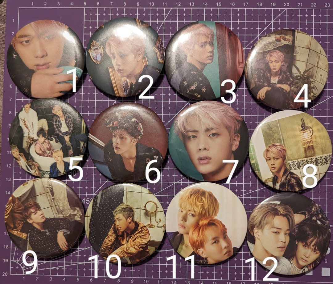 Upcycled BTS KPOP Pinback Buttons - Etsy